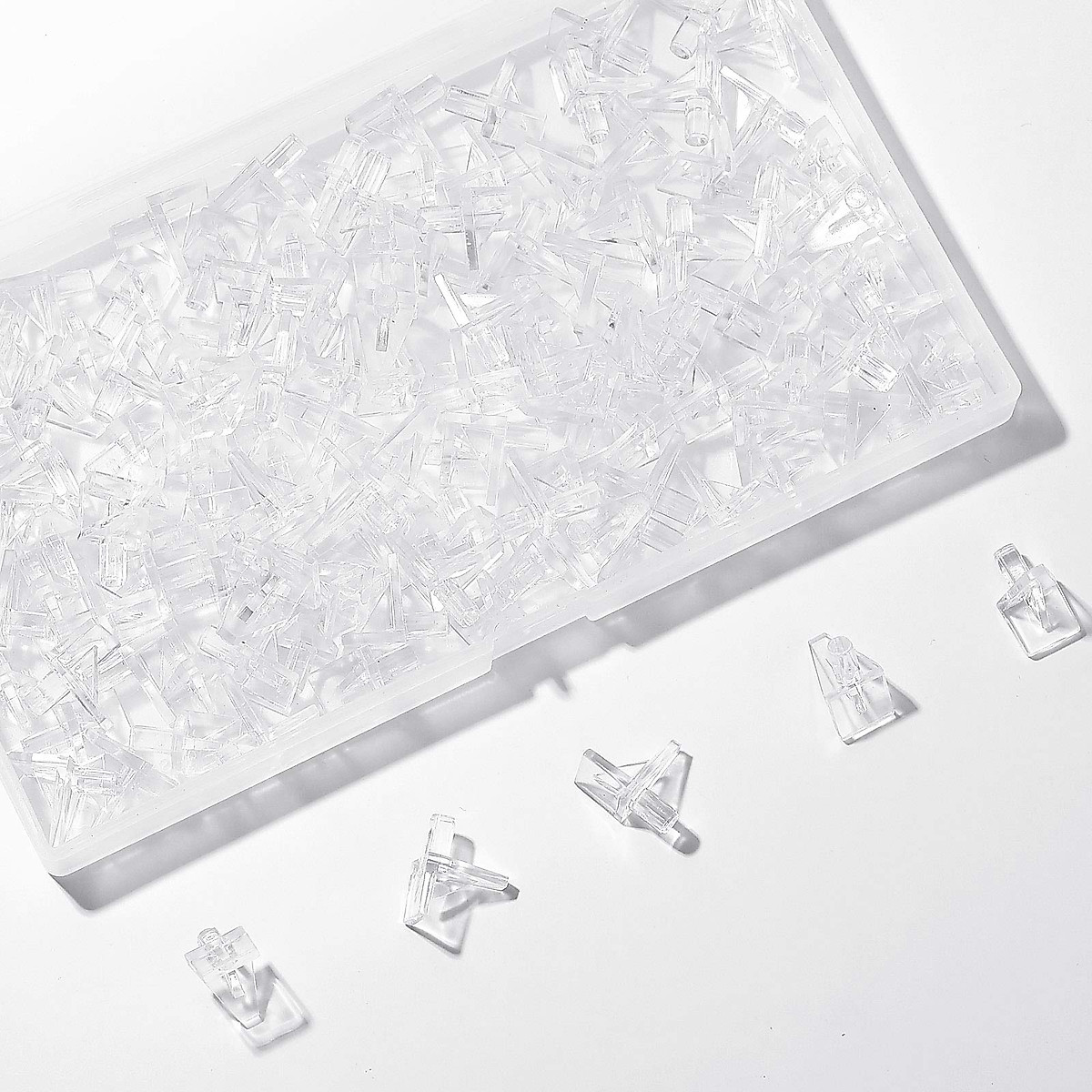 125 Pieces 5 mm Clear Plastic Shelf Support Pegs Holder for Cabinet Furniture Shelf Pin Bookshelf Bracket Easy to Install Nail