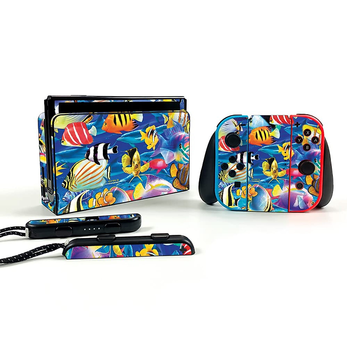 MightySkins Skin Compatible with Nintendo Switch OLED - Tropical Fish | Protective, Durable, and Unique Vinyl Decal wrap Cover | Easy to Apply, Remove, and Change Styles | Made in The USA