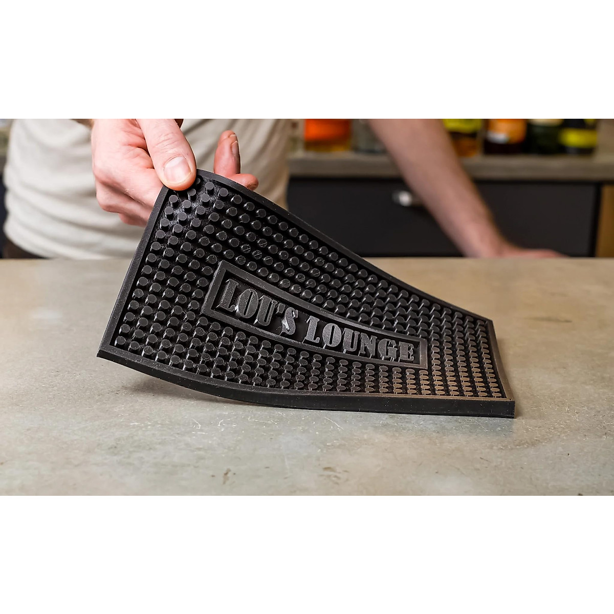 Siligrams Customized Bar Mat, Personalized Bar Mat, Silicone Bar Mat, Bar Mat for Countertop, Coffee Bar Mat Spill Mat, Bar Mat for Home Bar, Rubber Bar Mat, Bar Spill Mat (Compact - 5" x 9")