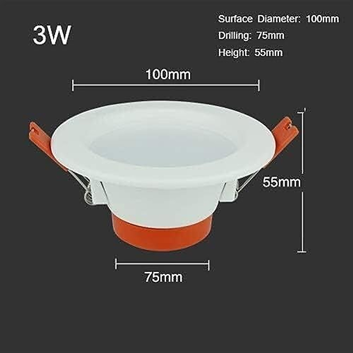 SANBDDLYY Indoor Panel Downlamp Anti-Dazzle Commercial Lighting Lamp Energy Saving Recessed Led Ceiling Downlight Spotlight Aluminum Round Lumination Fixture for Living Room Bathroom Kitche