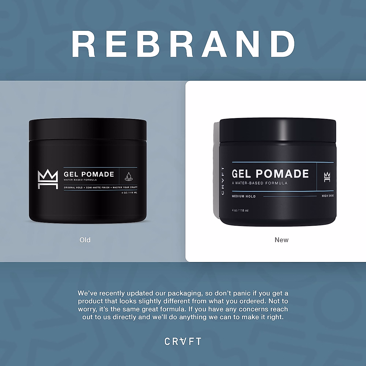 CRVFT Gel Pomade 4oz | High Shine/Medium Hold | Water Based/Water Soluble | Ideal For Short/Medium Thin/Thick Hair | For A Clean Cut Look | Men’s Styling Product [Clear], Stylist Approved [Scented]
