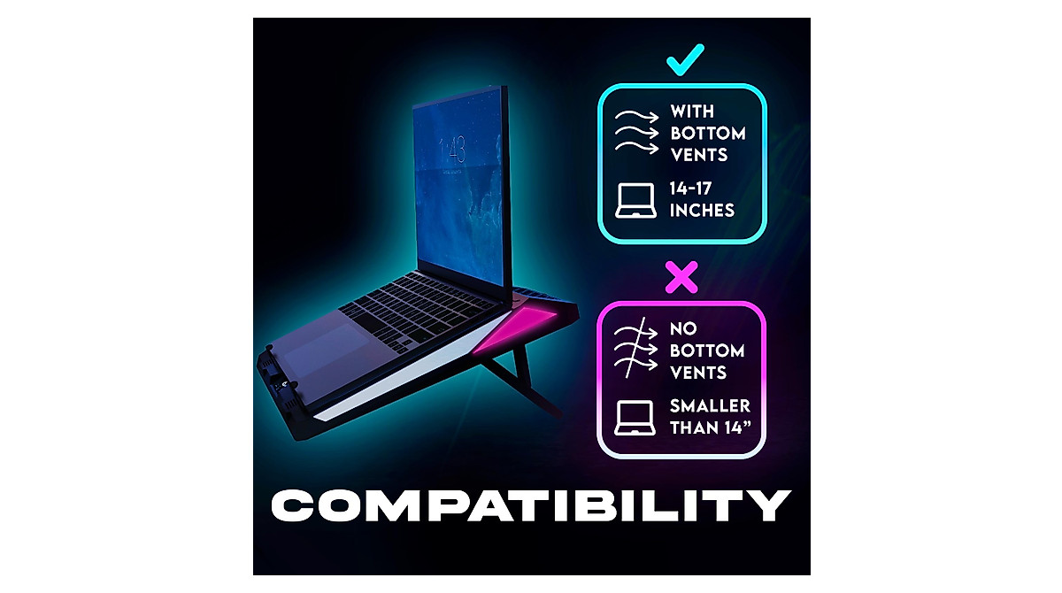 KLIM Mistral Laptop Cooler 2024 - Powerful Turbo Fans & RGB Light