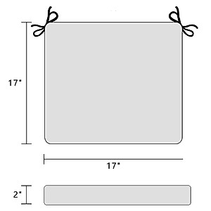 INFBLUE Indoor/Outdoor Chair Cushions Set of 4 Chair Pads Water Resistance Square Corner Outdoor Cushions for Patio Furniture - Patio Chair Cushions with Ties