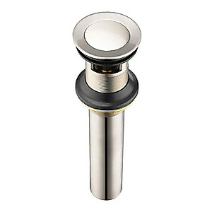 Purelux Bathroom Sink Drain Stopper Faucet Vanity Sink Pop Up Drain Assembly with Overflow, Brushed Nickel Finish