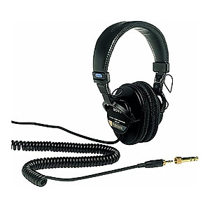 Sony MDR7506 Folding Professional Closed Ear Headphones Bundle with Knox Gear Nylon Braided 3.5mm Audio Extension Cable (2 Items)