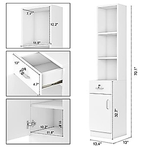 Paddie Wall Mount Barber Station Hair Stylist Salon Equipment Set Beauty Spa Furniture with Shelves/Lockable Drawers/Storage Cabinet (White2)