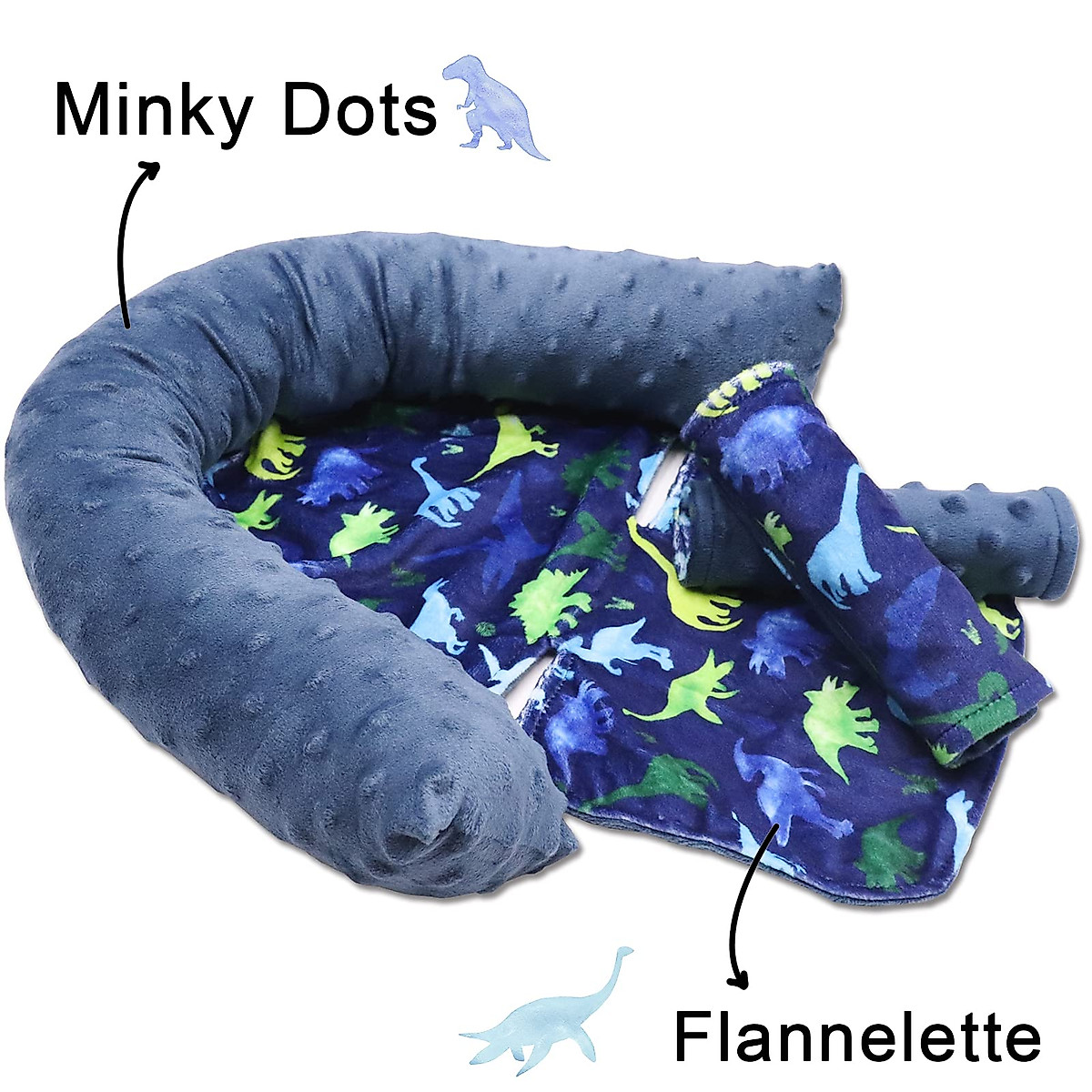 Baby Car Seat Cover & Carseat Headrest and Strap Covers, Dinosaur Carseat Cover Boys, Strollers Head Support & Seat Belt Cover, Soft Breathable