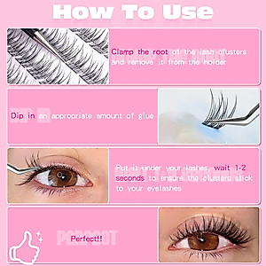 Lash Clusters Wispy Individual Lash Extensions Natural Cluster Lashes 9-11MM 96pcs DIY Eyelash Extension C Curl Eyelash Clusters by Ruairie