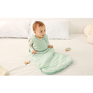 Unisex Baby Viscose from Bamboo Sleep Sack 1.0 TOG Sleeping Bag Infant Boys Girls Wearable Blankets (Grey, 6-18 Months)