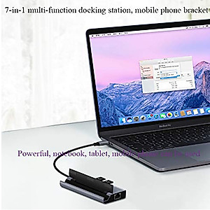 XUNMAIFHB Portable Docking Station,7 in one USB C HUB USB C to HDMI MacBook Computer USB C with Stand & PD Fast Transmission