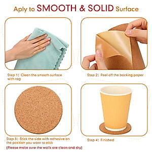 8 Pack Self Adhesive Cork Roll 18 x 47 Inches Long Cork Roll Bulk 0.5 mm Thick Cork Backing Sheets Drawer Shelf Liner for Coaster, Wall Decoration, DIY Crafting, Halloween Party, Door Signs