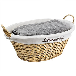 Home Basics Wicker Laundry Basket (Natural)