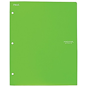 Five Star 2 Pocket Folder, Stay-Put Folder, Plastic, Folders with Pockets, Color Selected for You, 1 Count (33210)