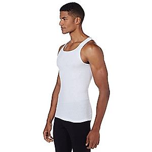 Hanes Men's 5-Pack ComfortBlend Tank with FreshIQ, White, Large