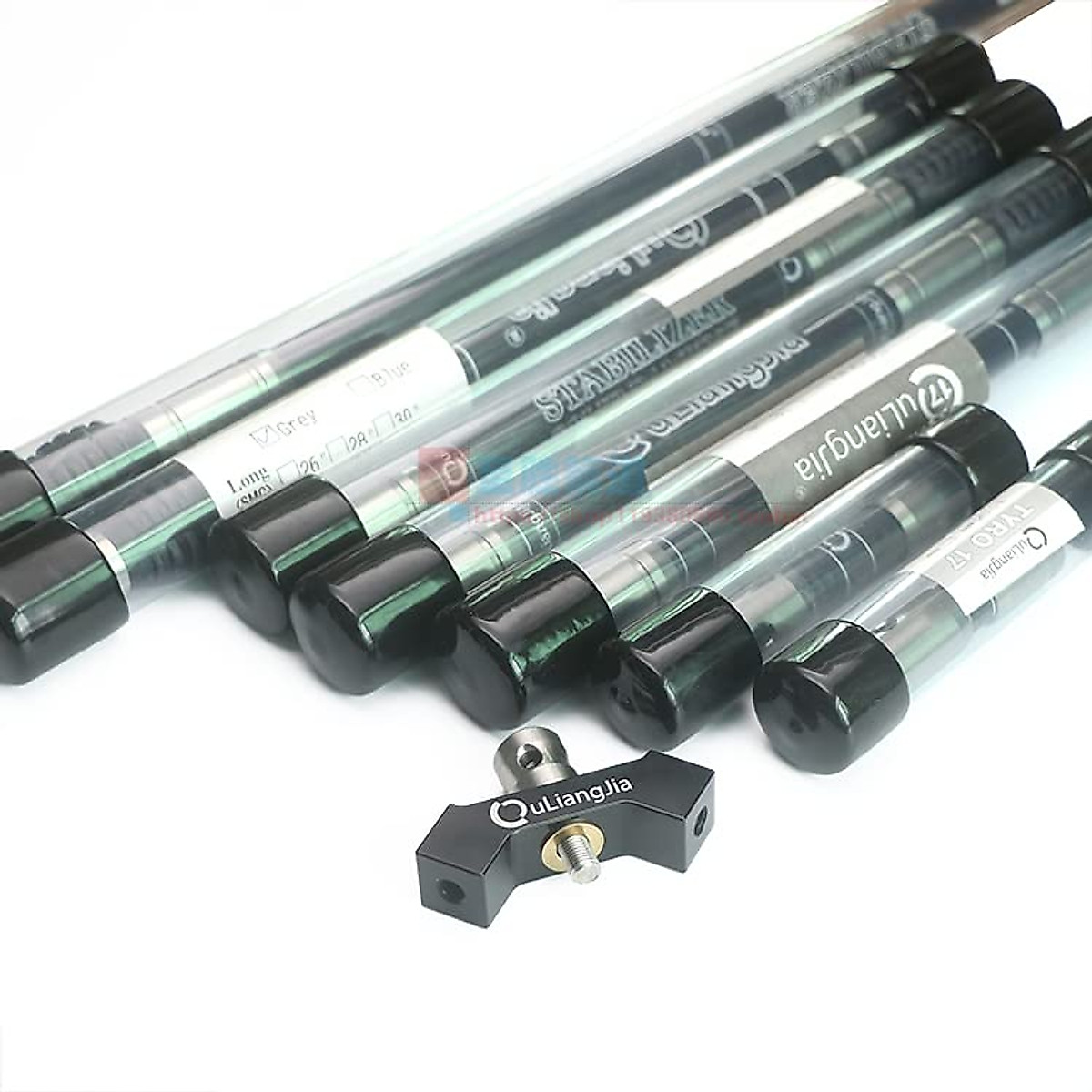 HNZMDY 3-30 Inch Archery Carbon Fiber Bow Stabilizer Balance Bar Rod Shock Absorber Damping System with Stabilizer Weight for Recurve Compound Bow (Grey, 28 inch)