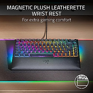 Razer BlackWidow V4 75% Mechanical Gaming Keyboard: Hot-Swappable Design - Compact & Durable - Orange Tactile Switches - Chroma RGB - MF Roller & Media Keys - Comfortable Wrist Rest - Black