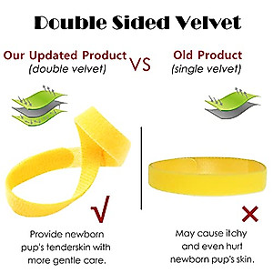 JOERSH 20Pcs Puppy Collars for Litter, 20 Colors Puppy Whelping Collars, Double-Sided Soft Adjustable ID Bands for Newborn Puppy Kitten Collars