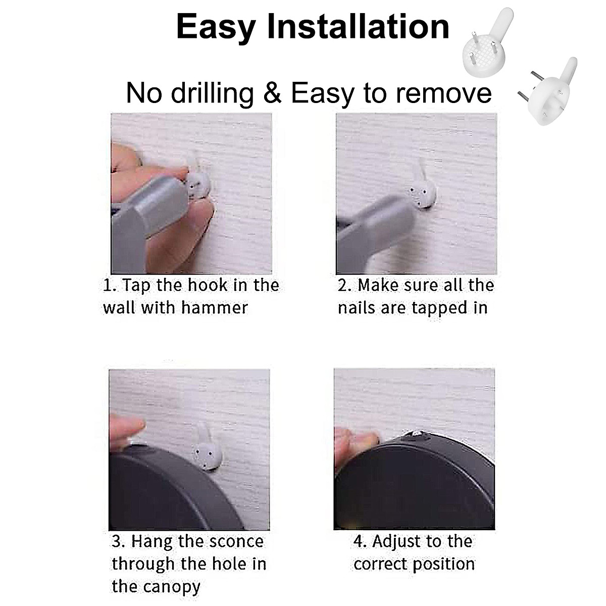 Kiven Battery Operated Wall Sconces, Industrial Wall Lights with Rechargeable LED Bulb and Black Iron Shade, Dimmable Wall Lighting Fixtures for Living Room Bedroom Hallway（Set of 2）