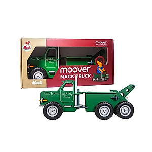 Moover Toys – Push Ride-On Wood Mac Truck- Six Rubberized Wheels - Push Balance Bike/Truck/Walker - Early Walk Development and Muscle Strength Enhancement for Children 18M+ Red