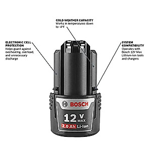 BOSCH BAT414-2PK 12V Max Lithium-Ion 2.0 Ah Battery 2-Pack
