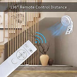 Heal Smart 7 inch Wall Mount Fan, 3 Speeds & 3 Modes, 15 Hours Timer, 60° Oscillating Circulating Fan, with Remote Control, Air Circulation Fan for Indoor Use, White