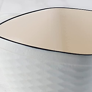 Prisma 7 Qt Enameled Cast Iron Covered Square Dutch Oven (White)