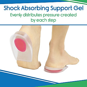 ViveSole Heel Cups for Heel Pain Relief (3 Pairs) - Gel Cushion Inserts for Heel Spur, Achilles Tendonitis, Plantar Fasciitis - Insole Pads for Shoes Women & Men - Silicone Supports, Shock Absorbing