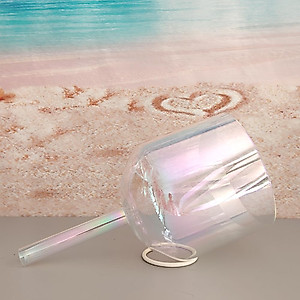 ENERGYSOUND Cosmic Handle Clear G Throat Chakra Quartz Crystal Singing Bowl 8 inch