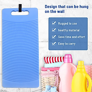 MZD Plastic Rectangle Washboard Washing Clothes Board 50cm Long (Blue)