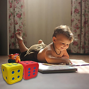 Macro Giant 6 Inch PU Foam Jumbo Big Playing Dice, Set of 4, Basic Color, Math Teaching, Teaching Aids, Board Games, Kid Toy