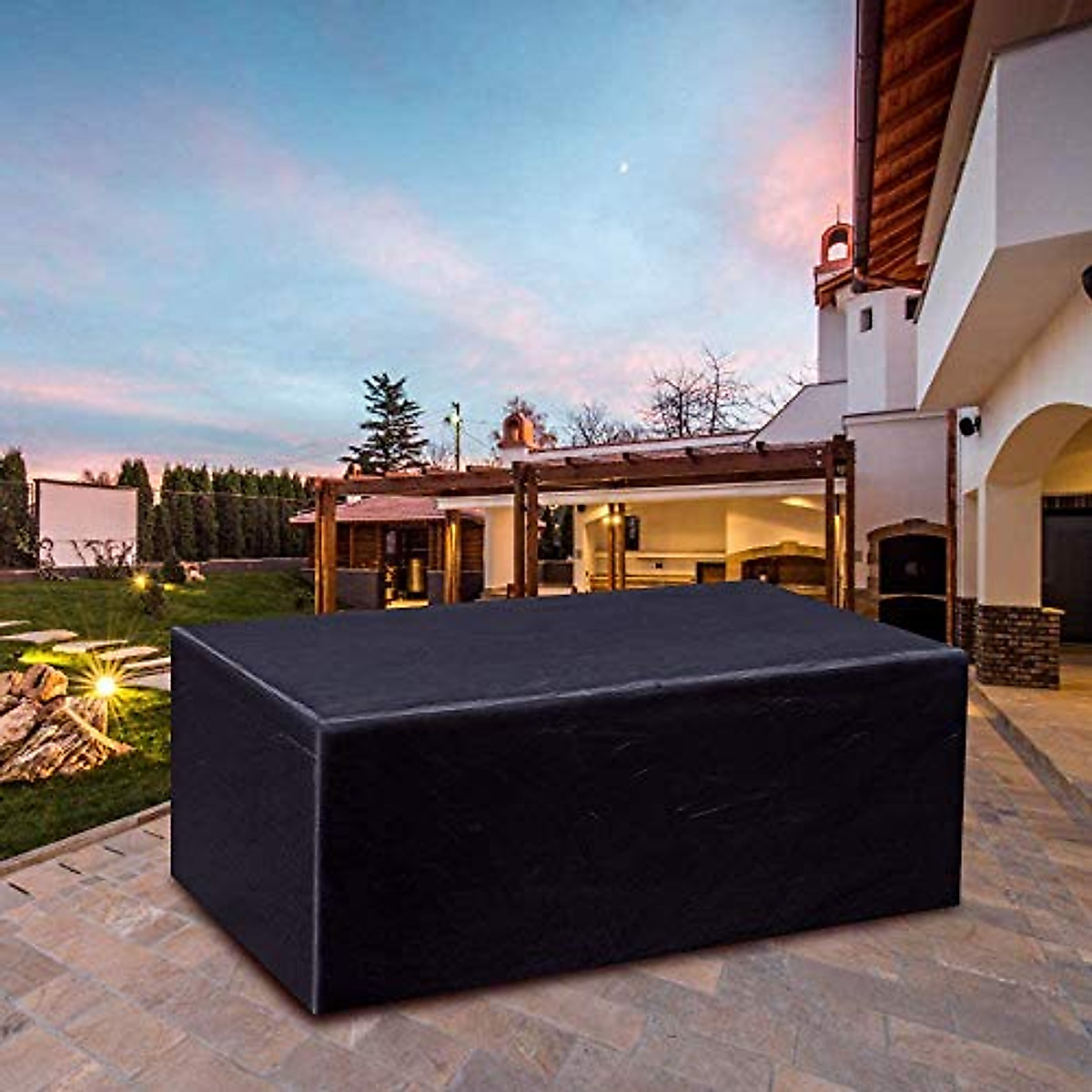 ZHCHL Garden Furniture Covers 213x132x74cm, Furniture Covers for Storage, Outdoor Large Table Covers Waterproof 420D Oxford Cloth, for Sofas and Chairs Protect Set