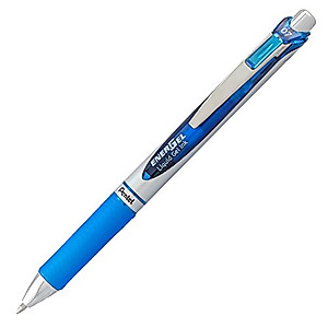 Pentel EnerGel Deluxe RTX Retractable Liquid Gel Pen, 0.7mm, Metal Tip, Blue Ink, 2 Pack (BL77BP2C)