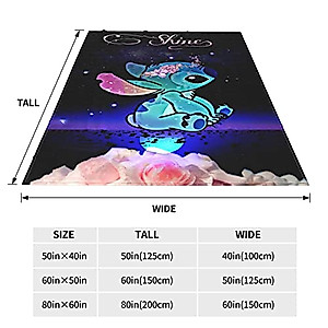 Stitch Blanket Super Cozy Soft Lightweight Flannel Fleece Plush Throw Blankets for Home Couch, Bed and Sofa 50"X40"