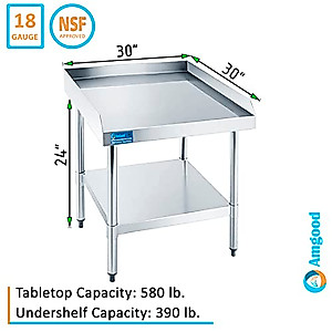 AmGood 30" x 30" Stainless Steel Equipment Stand | Height: 24" | Commercial Heavy Duty Grill Table