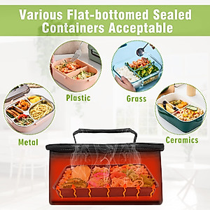 AOSUYOU Portable Oven 12V Car Food Warmer Portable Mini Oven,Car Heating Lunch Box for Cooking and Reheating Food in Car,Truck, Travel,Camping,Work,Home |