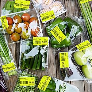 PARLAIM 2.25 X 1.25 Inch Thermal Sticker Labels, 1000PCS Commercial Grade Square Fluorescent Yellow Direct Thermal Printing Paper Compatible with MUNBYN & Rollo & Zebra Desktop Printers