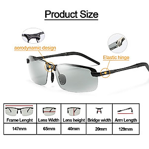 Polarized Photochromic Driving z87 Sunglasses for Men Day Night Safety Glasses