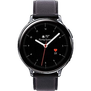 Samsung Original Galaxy Watch Active2 w/; auto workout tracking, enhanced sleep tracking analysis; STAINLESS STEEL CASE and LEATHER Band (International Model) (Silver, 40mm) No LTE (Renewed)