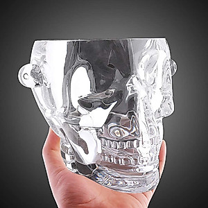SOSSEG Ice Bucket, Skull Ice Bucket Beer Barrel, Table Mount Wine Bucket, Champagne Bucket Wine Cooler Bar Party Barbecue Cocktail Wedding Multiple (Purple)