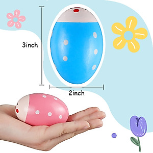 LOOIKOOS Wooden Egg Shakers Maracas Percussion Musical for Party Favors Easter Basket Stuffers for Babies Shaker Eggs for Toddlers(6pcs)