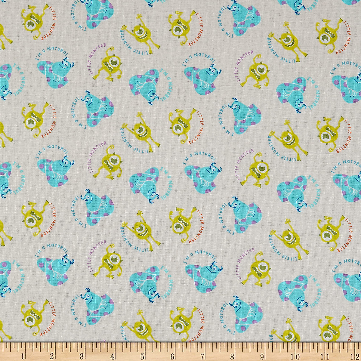 Disney Pixar Monsters Inc Little Monsters Cream Fabric by The Yard