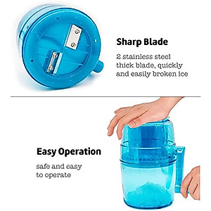 Portable Hand Crank Ice，Ice Chopper Mini Portable Ice Machine Domestic Ice Crusher for Children