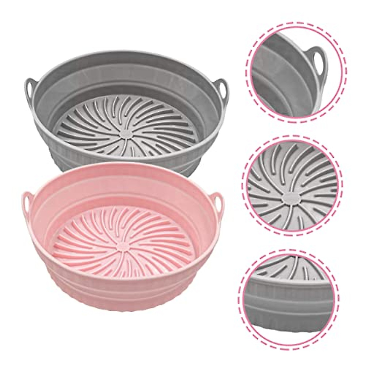 SOLUSTRE 10 Pcs Air Fryer Pan Air Fryer Oven Pan Para Air Fryer Silicone Air Fryer Round Steamer Liner Air Fryer Pad Oven Baking Basket Silicone Air Fryer Mat Air Fryer Liner Pad