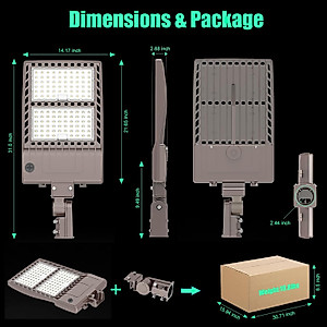 10 Pack 400W LED Parking Lot Light 60,000LM, Outdoor Street Area Lighting with Slipfitter Mount UL DLC Listed LED Pole Lights 100-277V IP65 Waterproof 5000K LED Shoebox Commercial Lighting