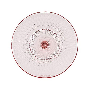 Amici Home Rochester Footed Glass Cake Stand | Round Vintage Style Cake Plate | Serving Platter for Cupcakes, Cookies, Birthday Cake | Dessert Display Stand for Parties, Weddings, and Gift (Pink)