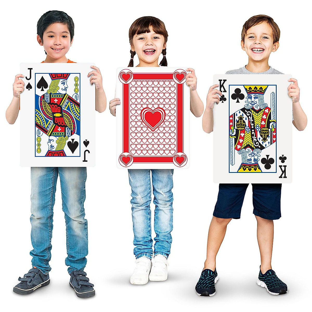 Gamie Giant Poker Jumbo Playing Cards - 10.5 Inches X 14.5 Inches - Extra Large Playing Cards Set with 2 Jokers - Huge Casino Game Cards for Kids and Adults - Oversize Poker Party Decorations - 1 Pack