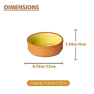 Luksyol Clay pot for cooking Handmade oven bowl tajine cooking pot Microwave & Oven Safe 100% Natural earthenware pot - Eco friendly terracotta pots for Mexican Indian Korean moroccan Dishes, (6 Pcs)