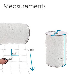 Trellis Netting, Plant Net, Mesh Scrog Roll, 5' x 350', 6x6 Inch Squares, Nylon, Trellising Nets, Outdoor Trelis Support, Trelles for Climbing Plants, Garden, Flower, Tomato, Vegetable | Houseables