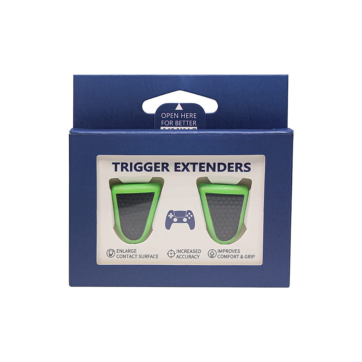 1 Pair Gamepad L2 R2 Trigger Extender Pad for Playstation 5 Controller Anti-Slip Replacement Accessories Parts for PS5 (Color 8- Black + Blue)