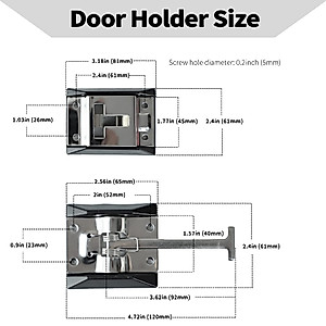 ESUDNT RV Door Holder 304 Stainless Steel Thicker T-Style Entry Door Catch Latch for Camper, Travel Trailer, Cargo (2 Pack, Screws Included)